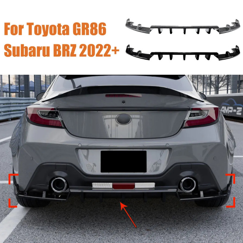 3pcs Car Rear Bumper Lip Spoiler Rear Lower Splitter Diffuser Body Kits ...