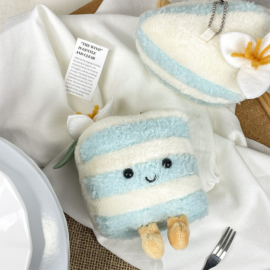 Cake Plush Whimsical Keychain In Mud Purple Matcha And Strawberry Girls ...