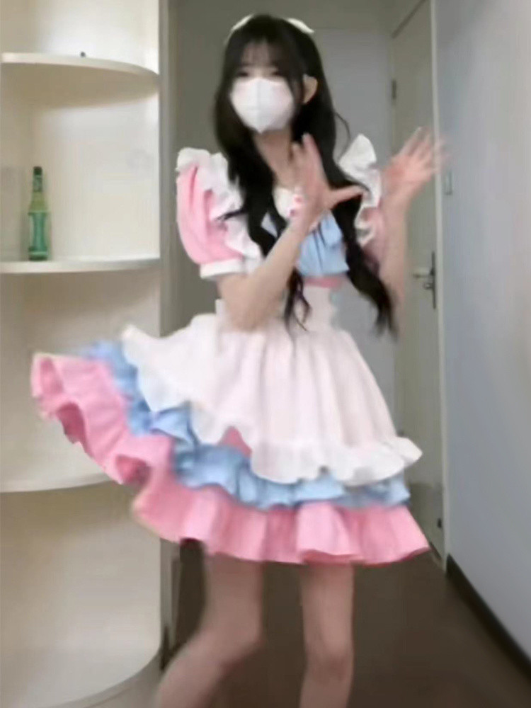 Cat Maid Costume Cos, Pink Sweet Lolita Cosplay Maid Uniform, Two ...