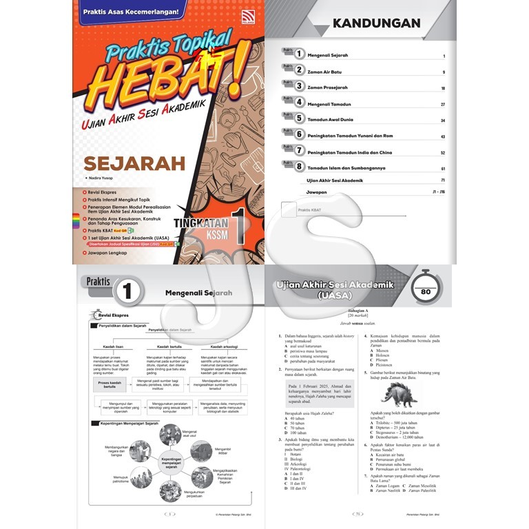 PRAKTIS TOPIKAL HEBAT UASA TINGKATAN 1 KSSM 2025 | BUKU LATIHAN - ENGLISH , MATEMATIK , SAINS ...