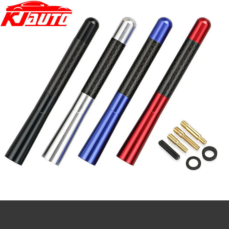 Universal 12cm Mini Car Antenna Carbon Fiber Radio FM Antena Black Kit ...
