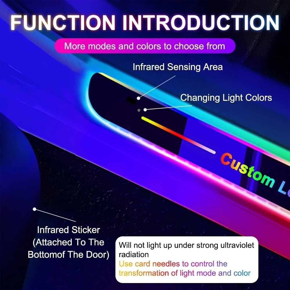 Jaecoo Car LED Dynamic Flow Light Threshold Plate 7 Colour Colorful ...