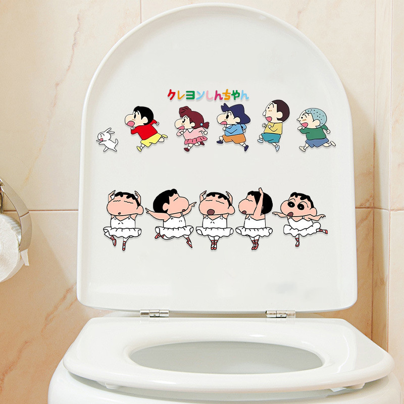 Cartoon Bathroom Wall Stickers Crayon Shin-chan Sticker Cartoon ...