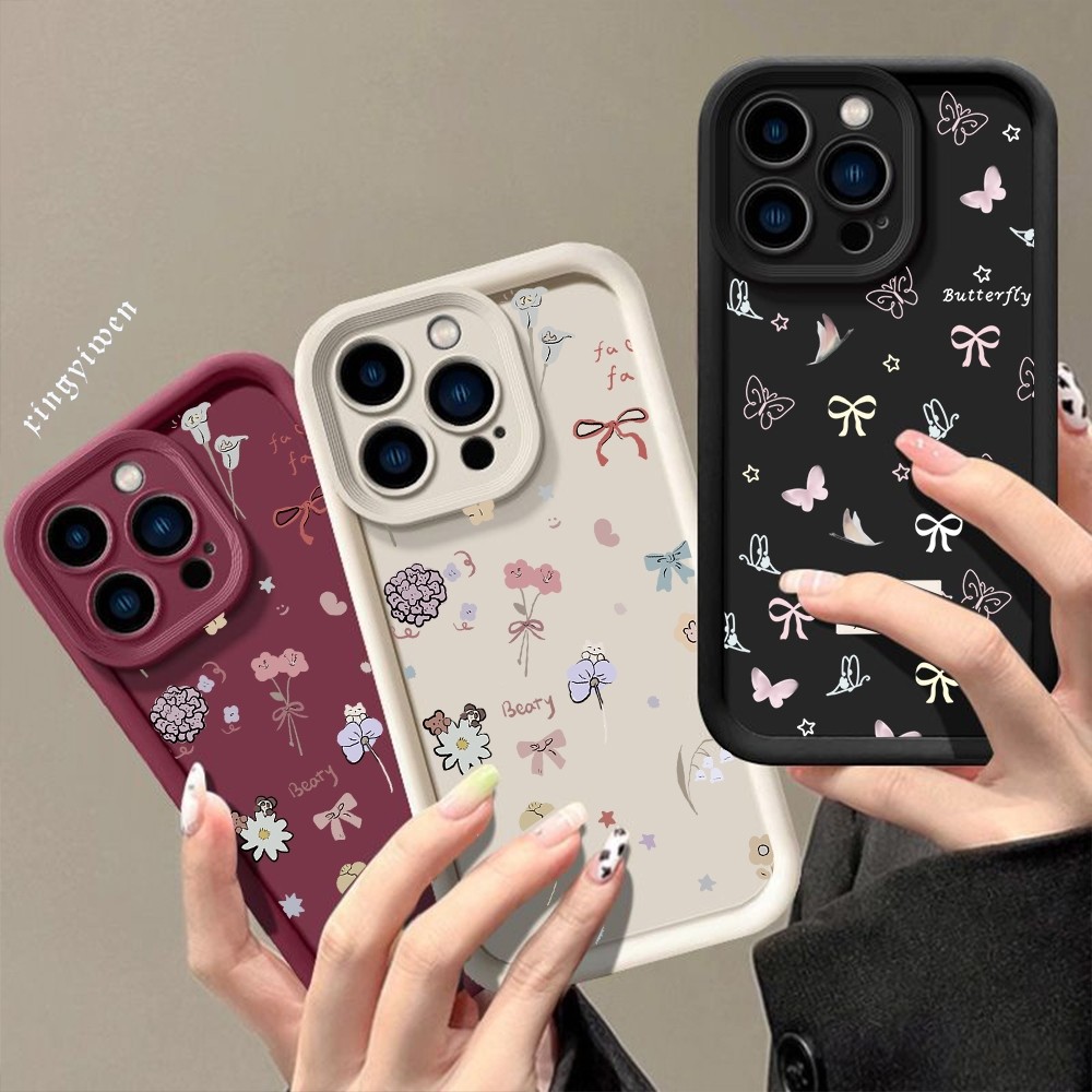 Casing OPPO A72 5G A73 5G A74 A78 4G A78 5G TPU Soft Pink Bow Phone ...