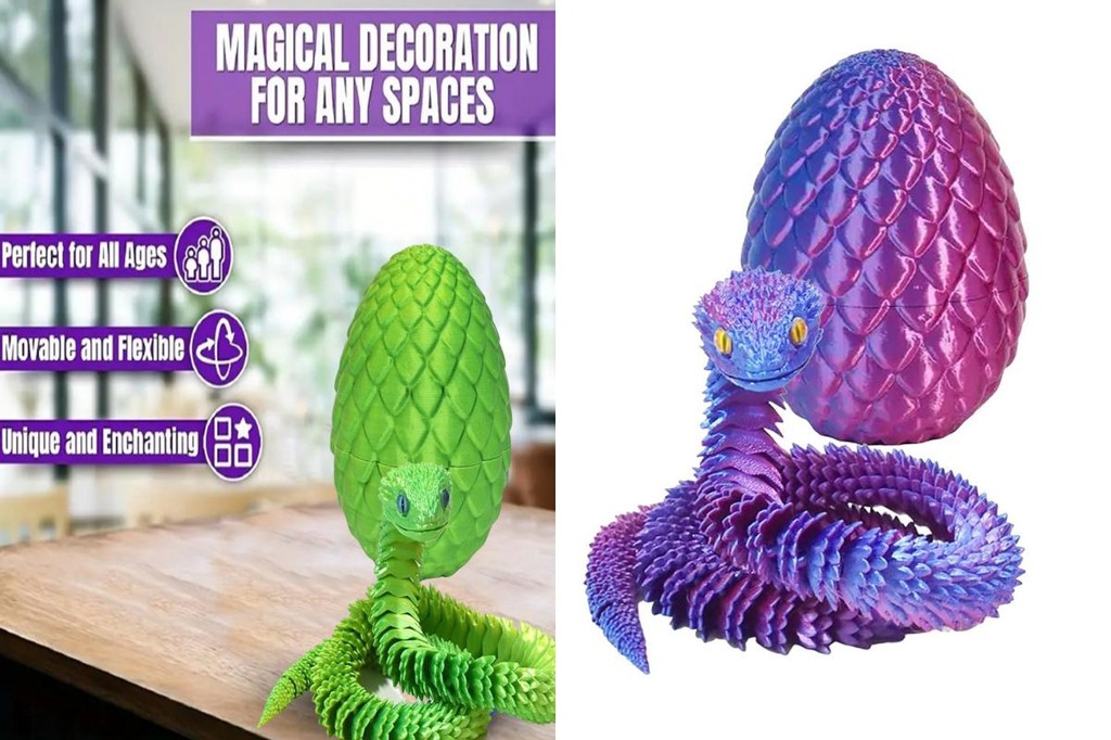 VM_ Snake-themed Home Decor 3d Printed Snake Toy 3d Printed Snake Egg ...
