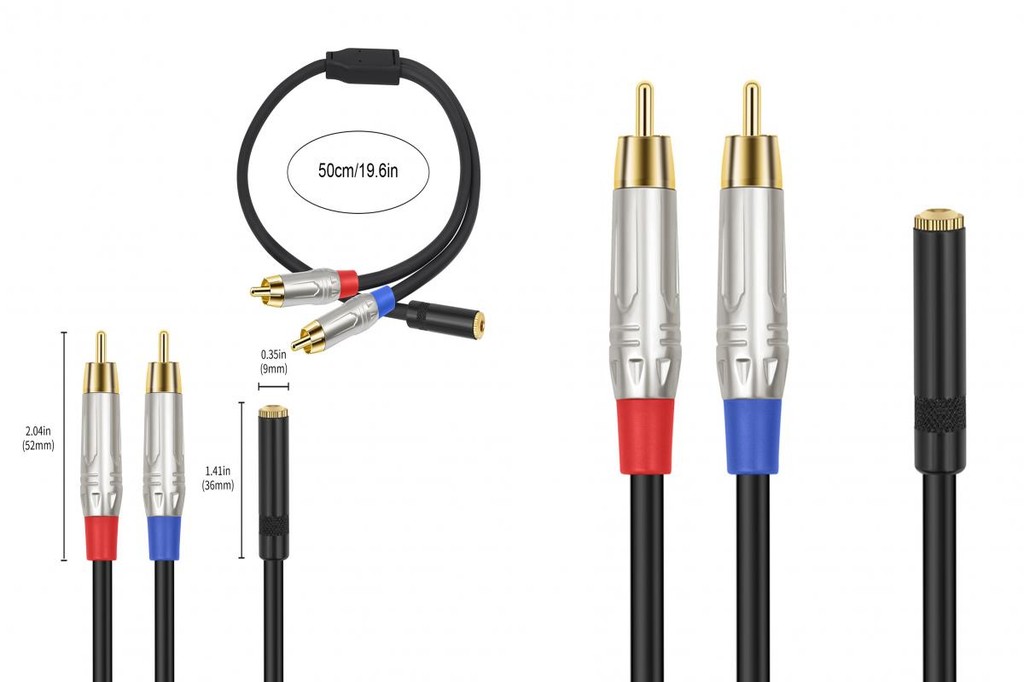 RGA Audio Adapter Y-line Splitter Gold-plated Connectors Cable High ...