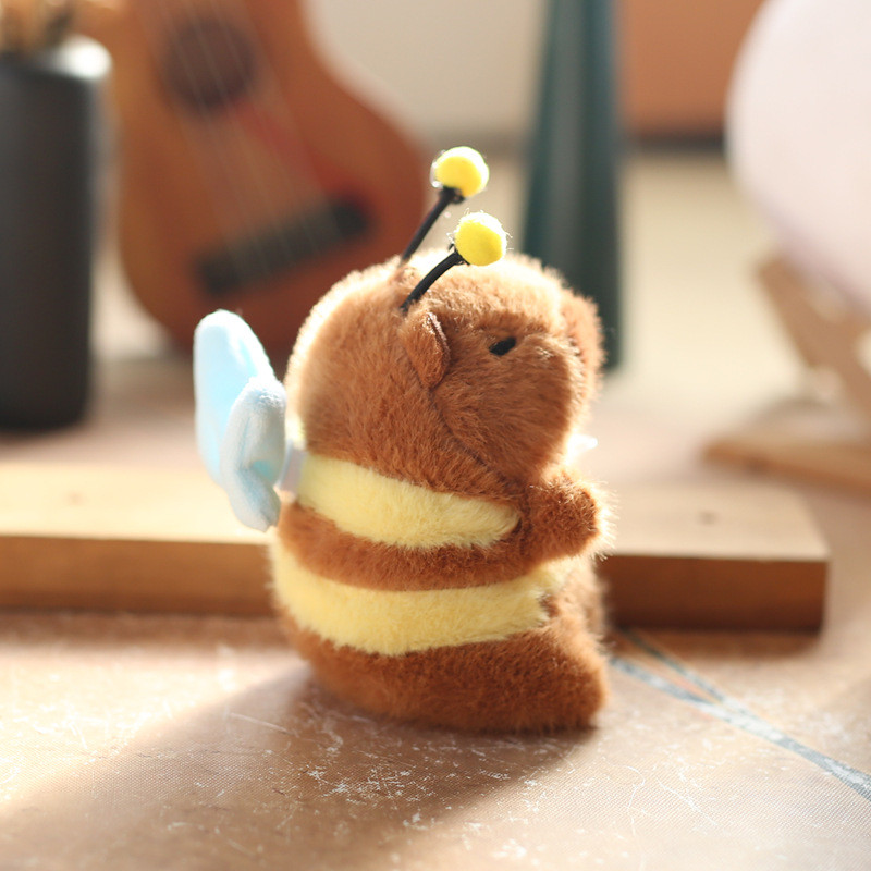 And Soft Cuddly Plush Capybara Bee Doll Keychain With Animated Kids ...