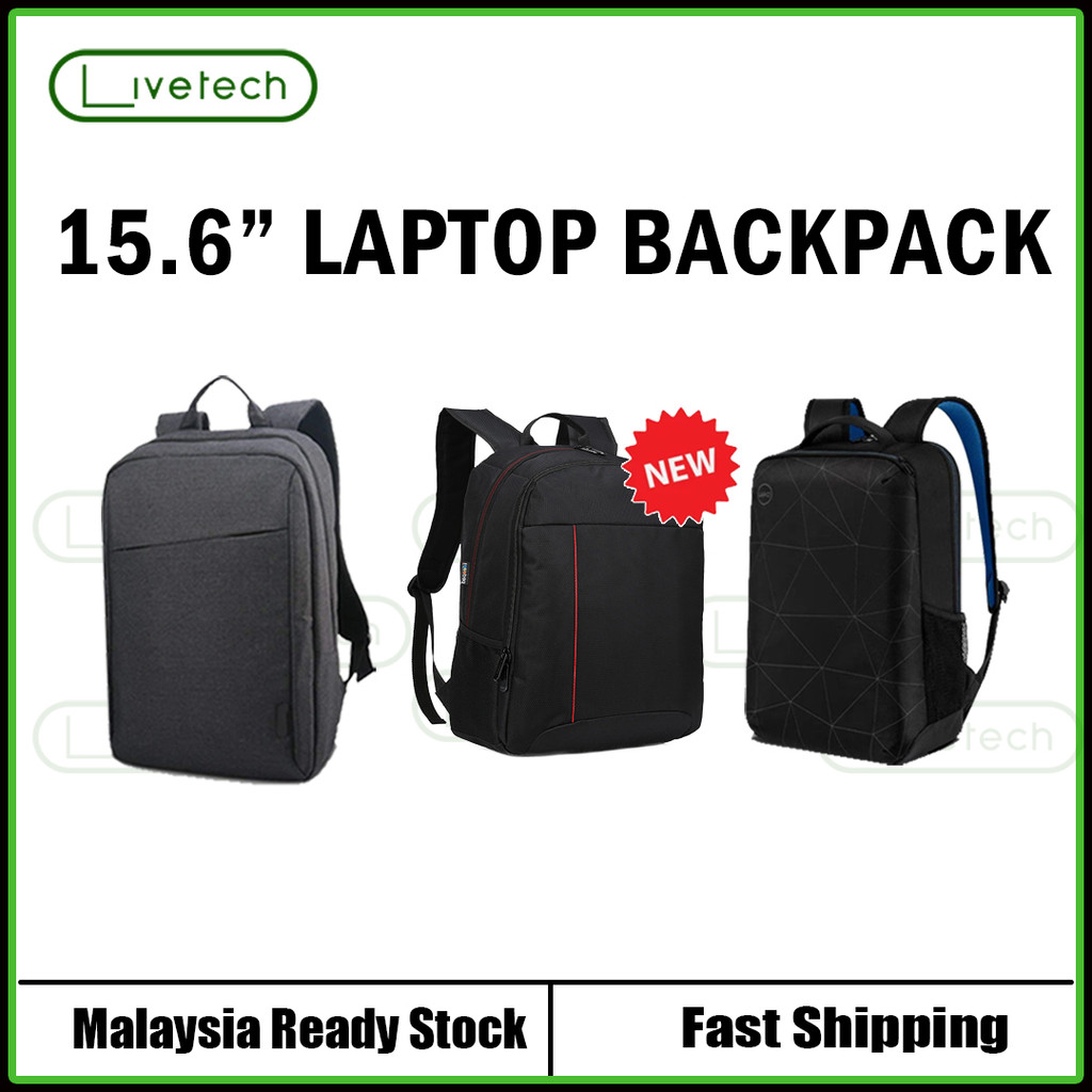 LiveTech Essential Laptop Backpack 15.6 Inches Beg Laptop Computer ...