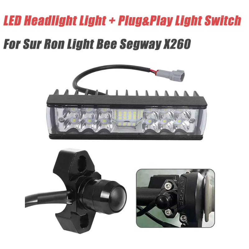 LED Headlight Light and Plug&Play Switch Set For Sur Ron Surron Bee X ...