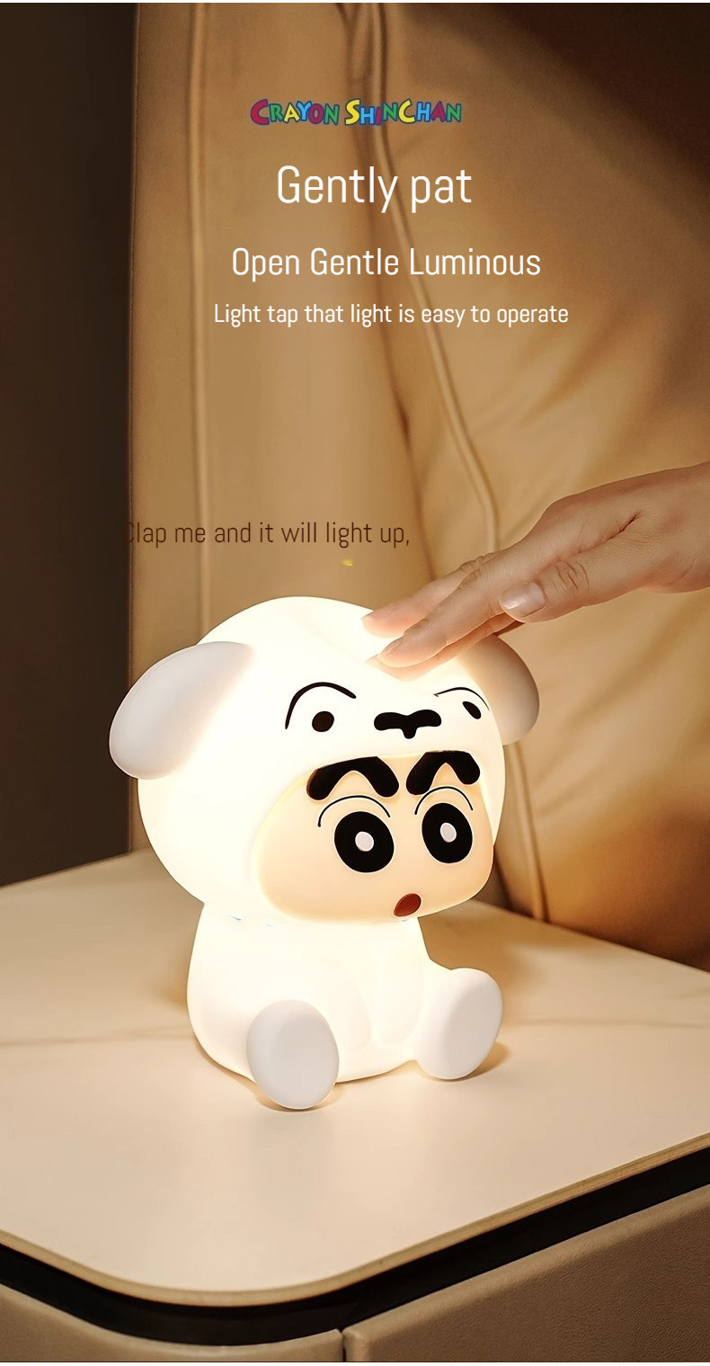 Touch Sense Crayon Shin-Chan Night Light Cute Soft Two-speed Adjustable ...