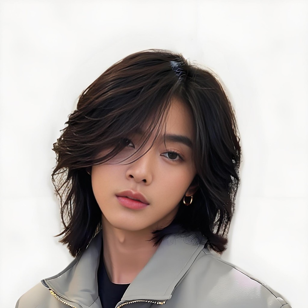 Sunshine Cool Boy Fake Long Hair Full Wig Daily Realistic Bangs Wolf ...