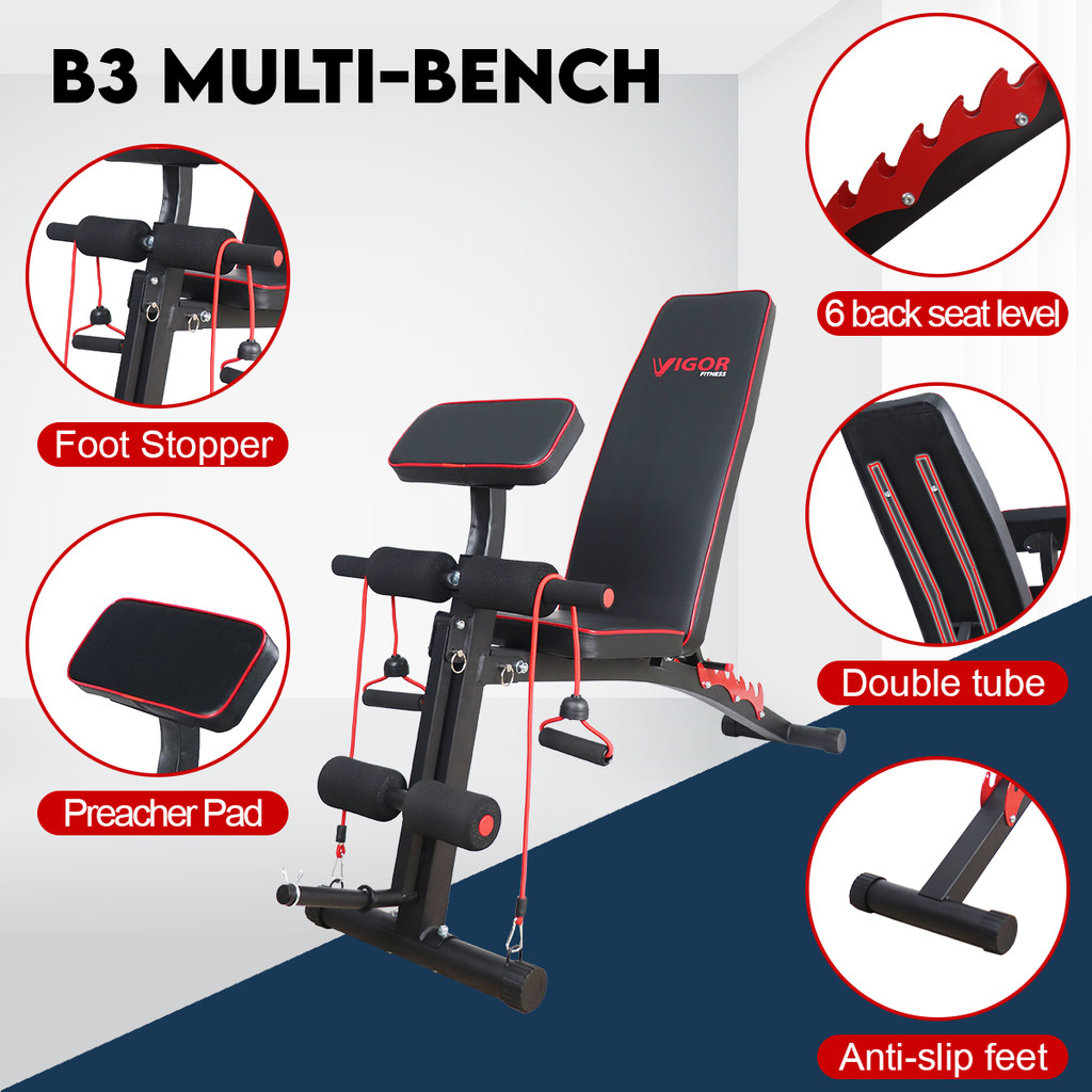 Vigor Fitness Adjustable Dumbbell Bench Gym Bench B3 / Bangku Gim ...