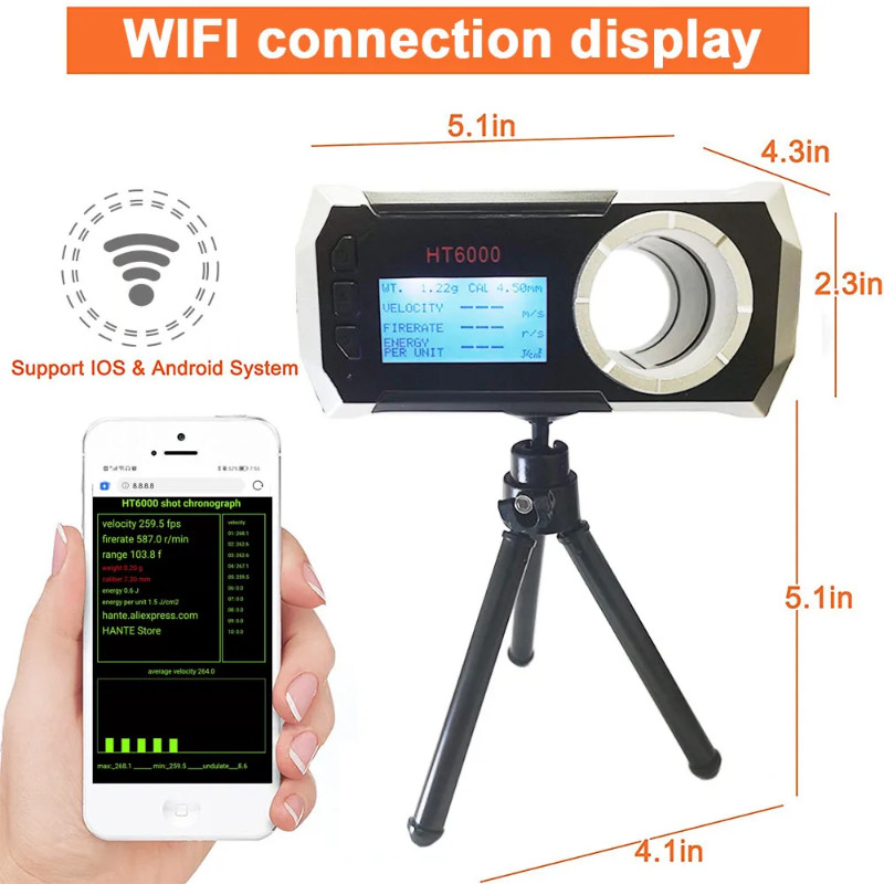 LCD Screen Bullet Firing Speed Chronograph HT6000 Shooting Screen ...