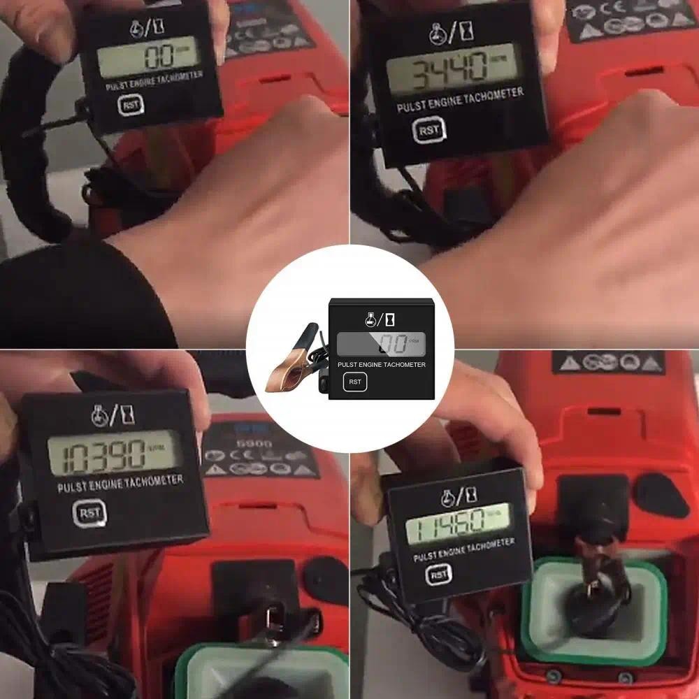 Digital Chainsaw Tachometer Motorcycle Tach Gauge Pulse Speedometer for ...
