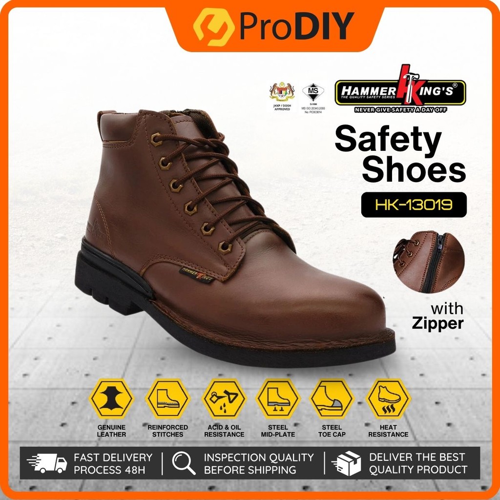 HAMMER KING'S HK-13019 Safety Shoes Steel Toe Cap High Cut Working ...
