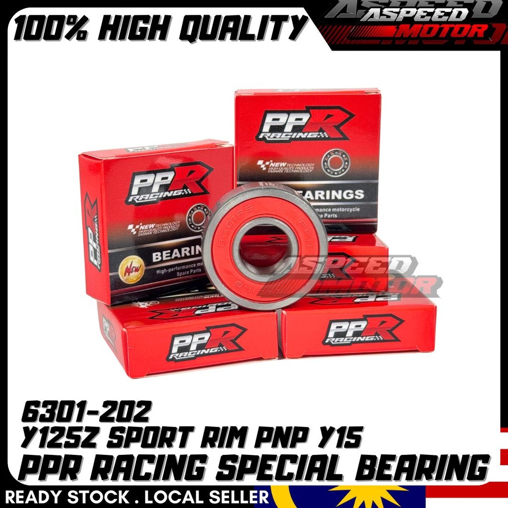 PPR RACING HIGH SPEED BEARING 6301RS-202 SPORT RIM Y125Z PNP Y15 6301 ...