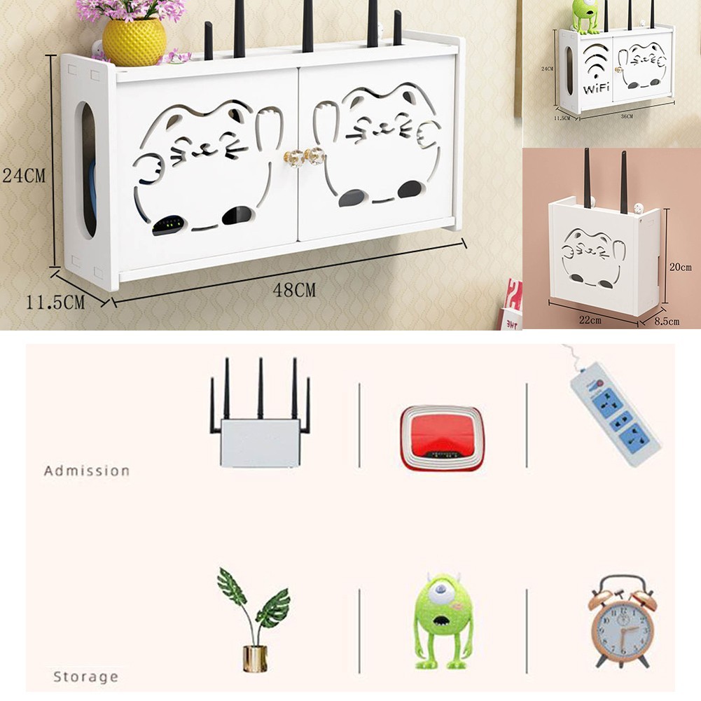 【BETL】 Wireless Router Rack Living Room Wall-mounted WiFi Storage Box ...