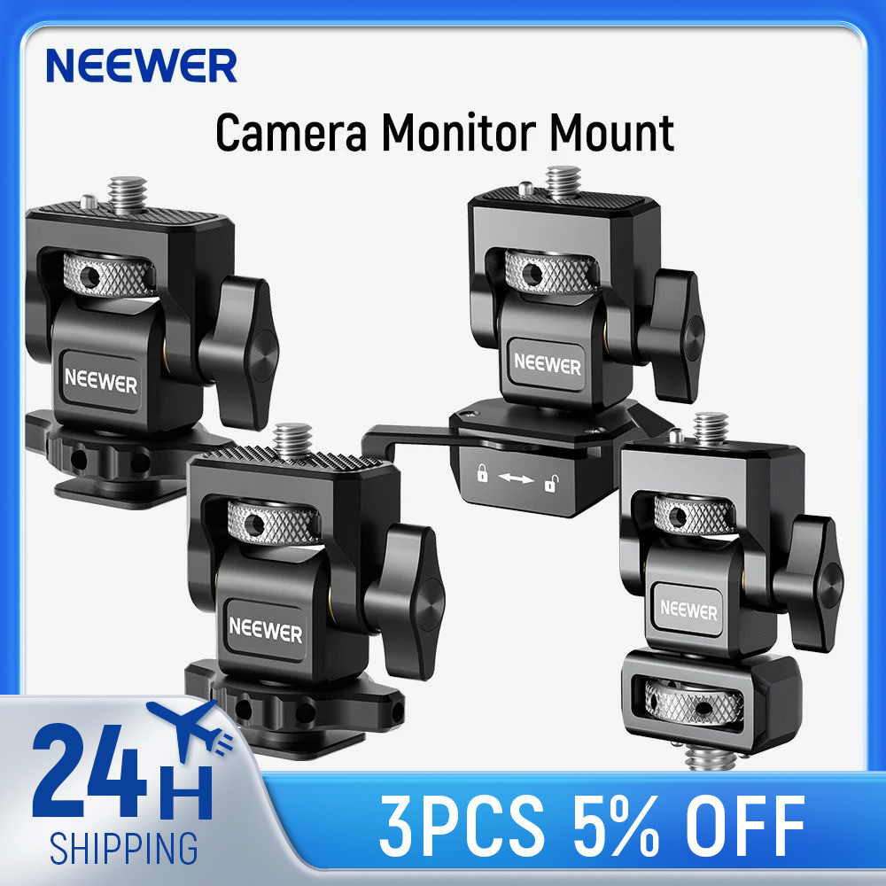 NEEWER DSLR Camera Clamp Adjustable Monitor Mount with Cold Shoe Anti ...
