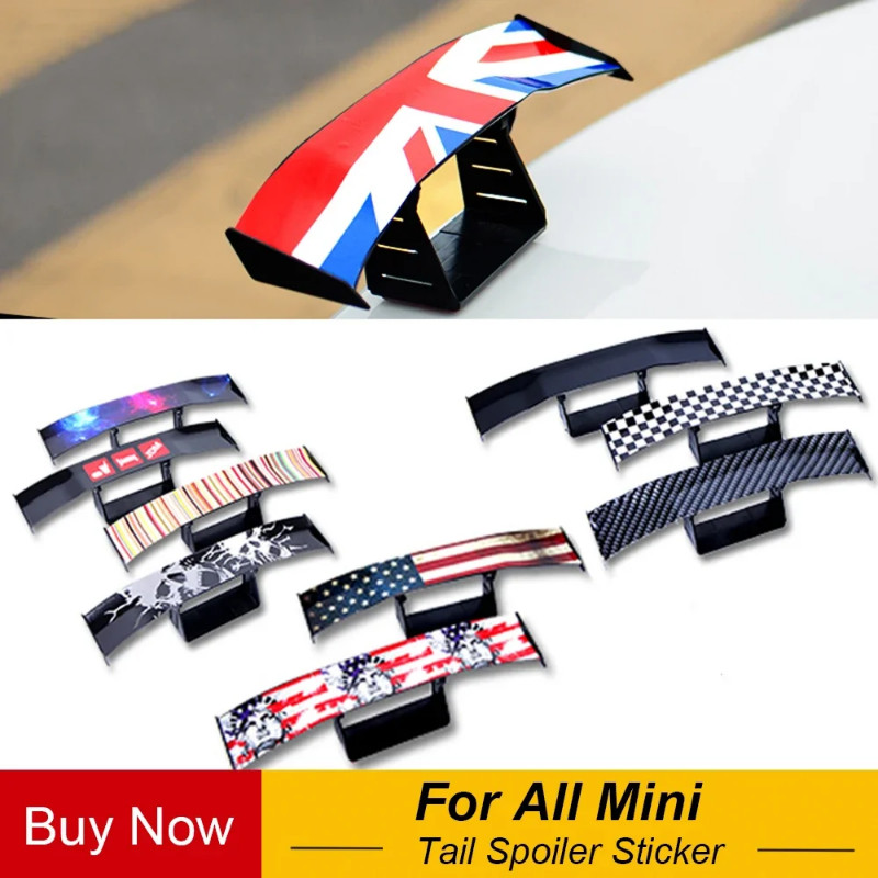 Universal Auto Mini Rear Wing Spoiler Car Tail Stickers For Mini Cooper ...