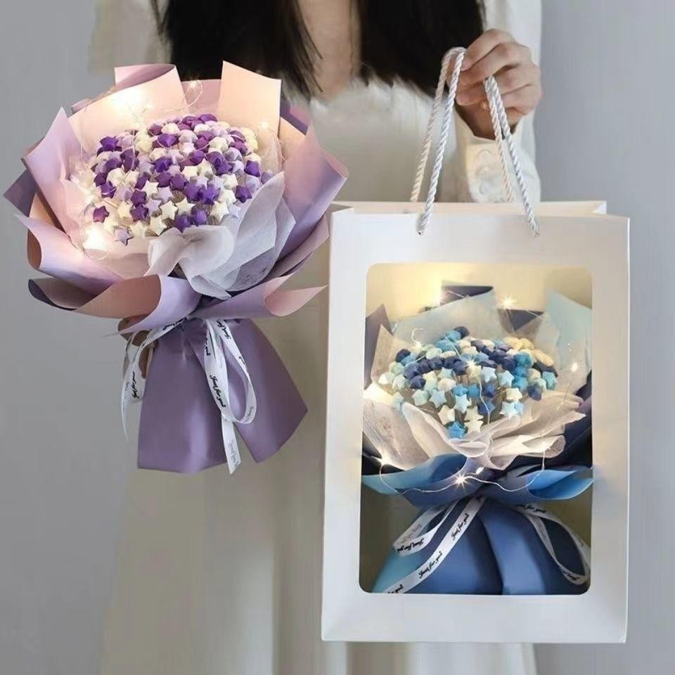 Unique Handmade Star Paper Flower Bouquet Perfect Gift for Valentines ...