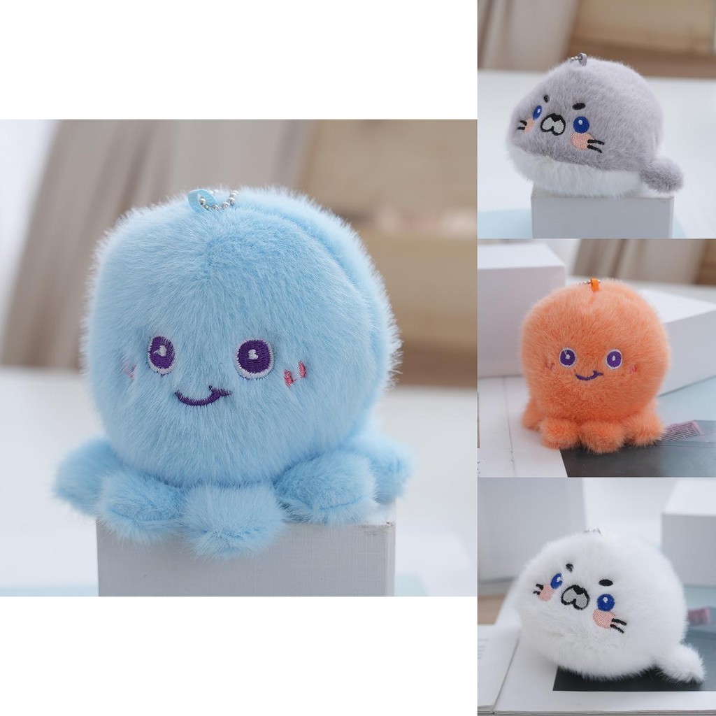 Lovely Sea Cartoon Creatures Plush Keychain Essential For Kids Adults ...