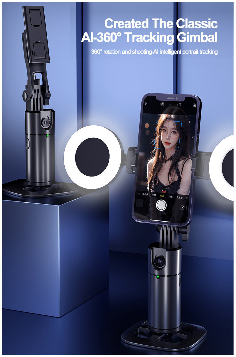 Q1 Intelligent 360° Auto Rotate AI Face Tracking Mobile Phone Camera ...