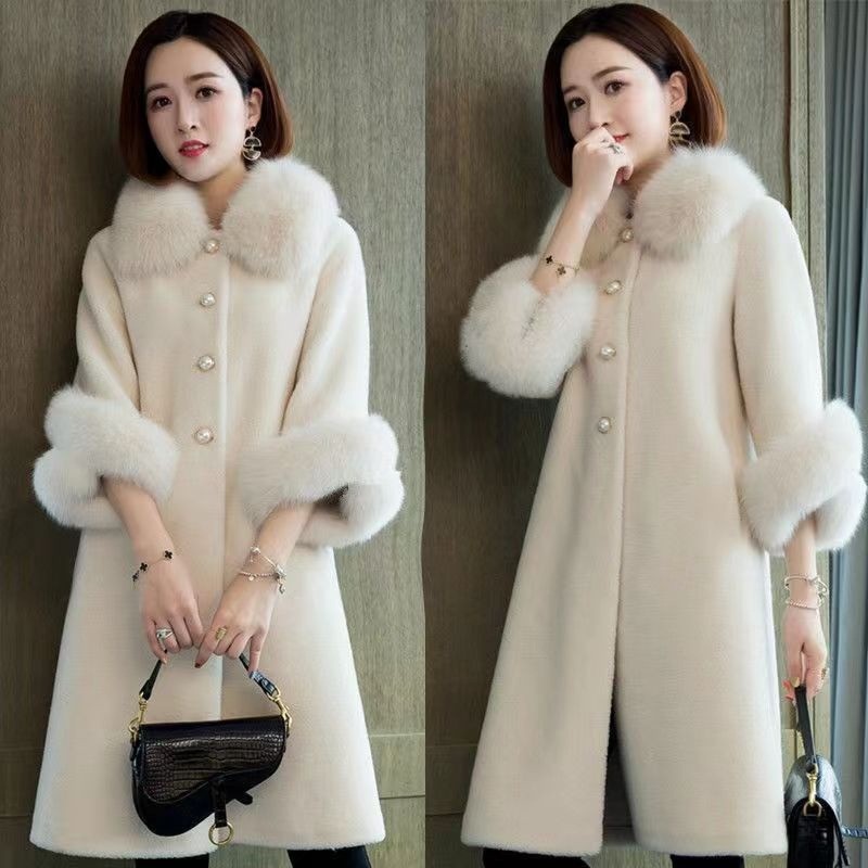 Autumn and Winter Women's Korean Style Solid Color Fur Collar Jacket ...