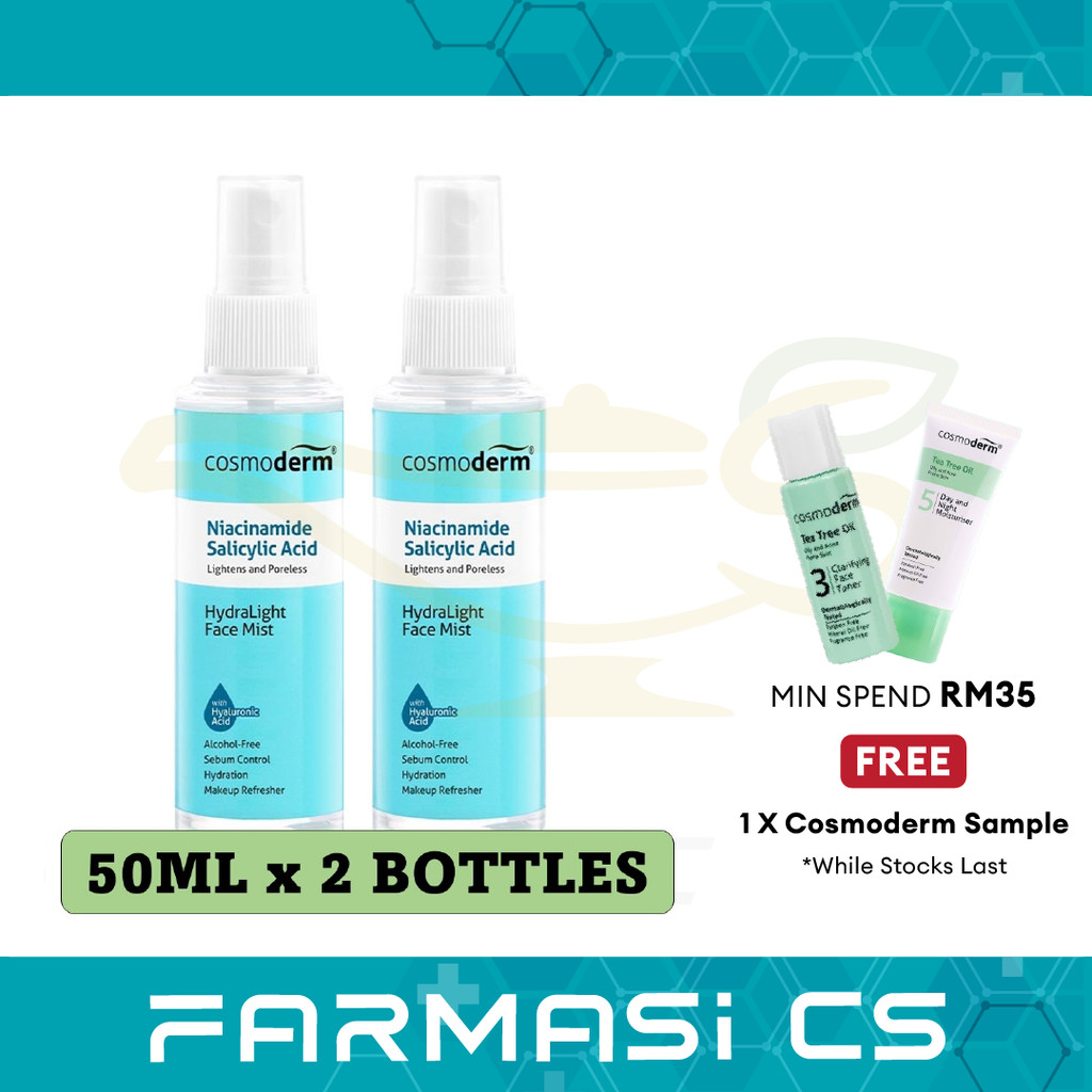 Cosmoderm Niacinamide Salicylic Acid HydraLight Face Mist 50ml x 2 ...