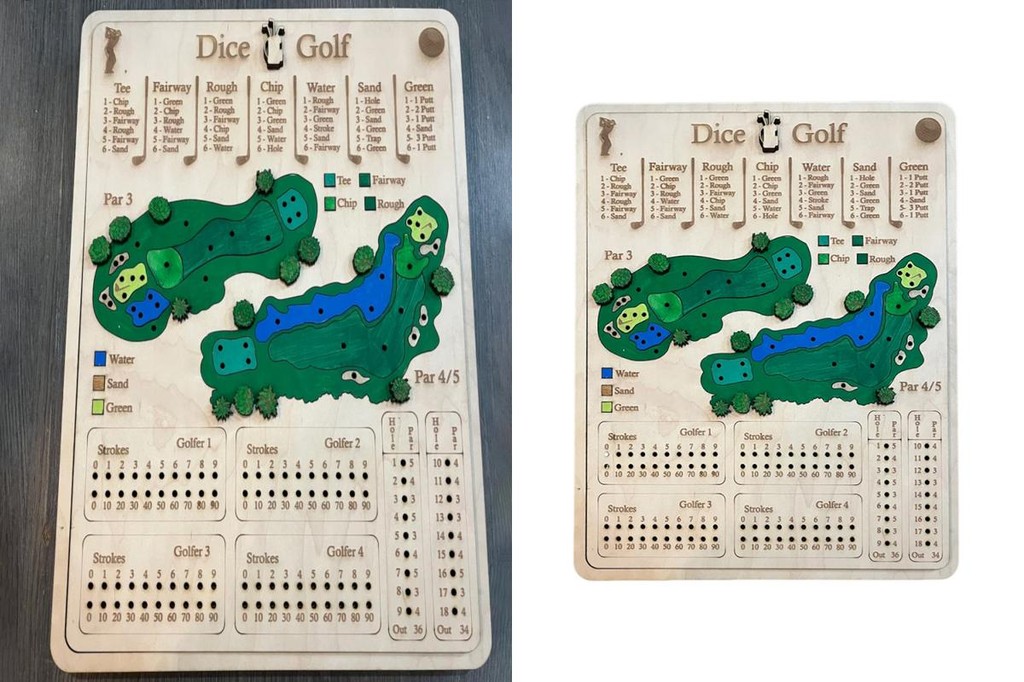 Amerbigseam Game Night Golf Dice Game Desktop Golf Board Game Portable ...