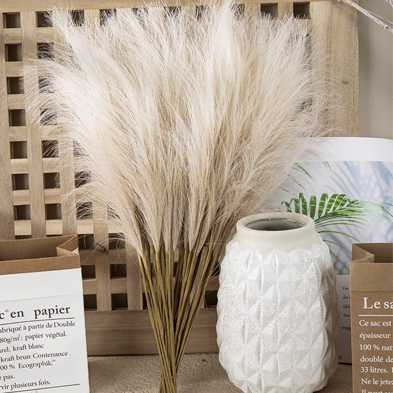 Artificial Fluffy Pampas Grass Bouquet Boho Decor Flower Fake Plant ...