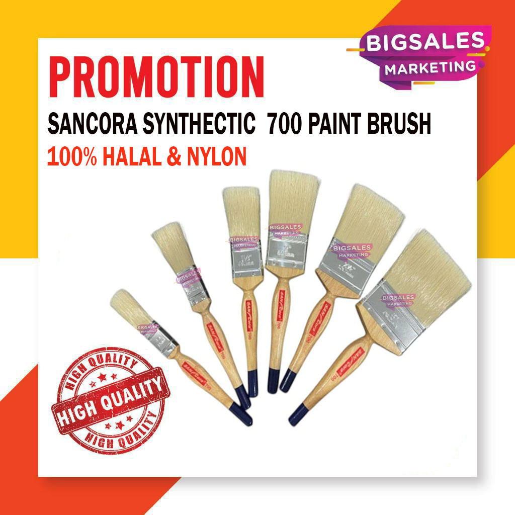 SANCORA 100% Berus Cat Halal Nylon Synthetic Fiber Paint Brush 700 ...