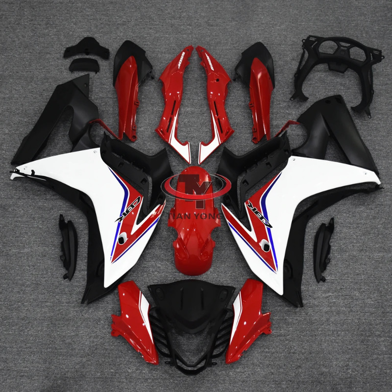 Bodywork Cowling Bright red and white floral lines Motorcycle For Honda ...