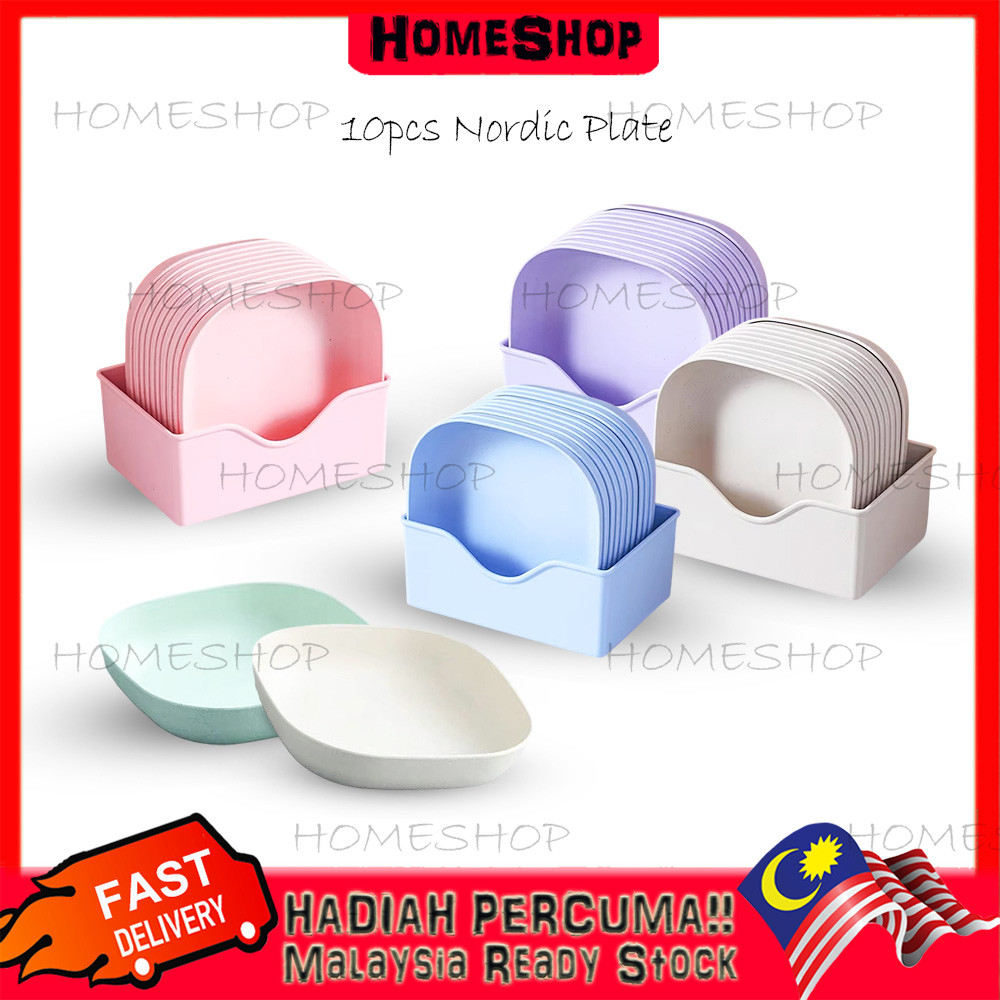 HomeShopMall 10pcs Multi Functional Plate Dish Household Food Grade ...