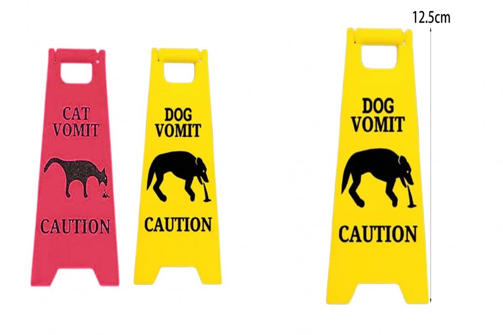 happaypart| Pet Vomit Sign Set Cat Vomit Warning Sign Pet Vomit Caution ...