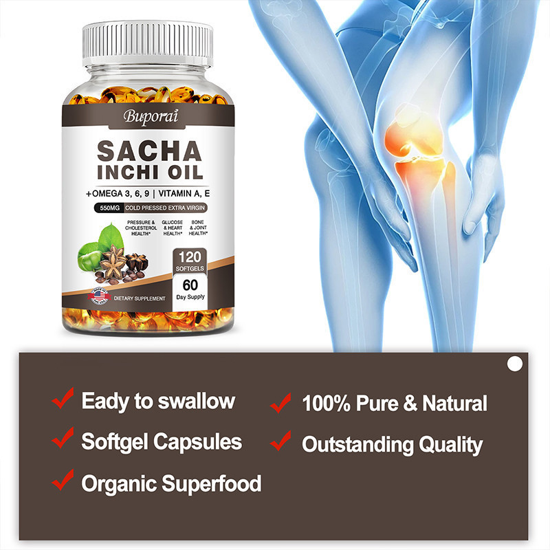 Buporai Inca Inchi Oil with Omega 3, 6, 9, Cold Pressed Extra Virgin ...