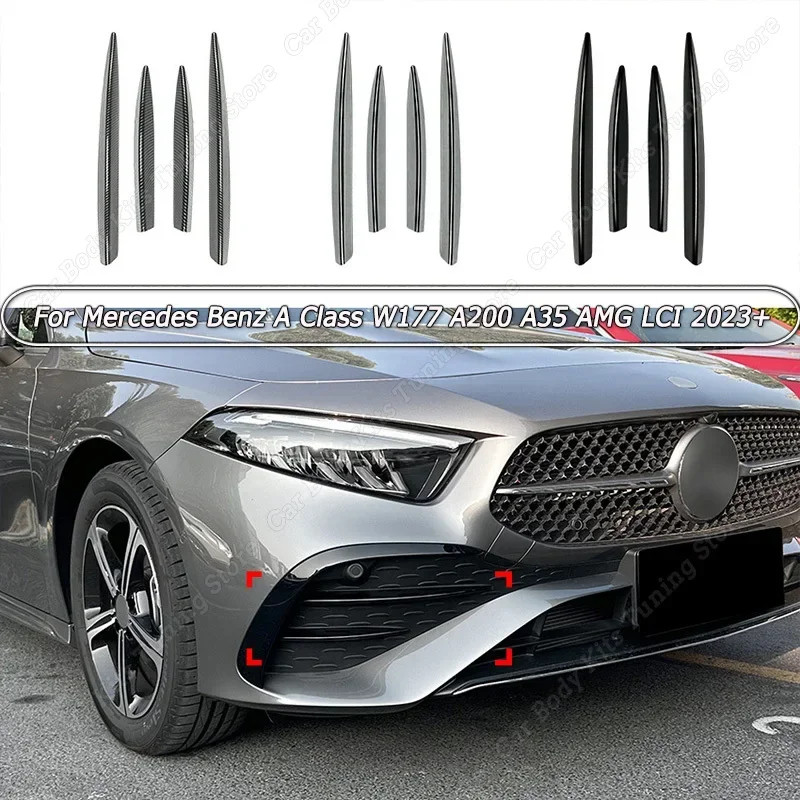 Car Gloss Black Front Bumpers Lip Air Vent Spoiler Canards Splitter For ...