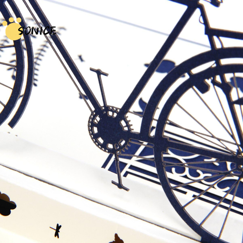 Cycling Bike Pop Up 3D Birthday Card Automatic Pop Up Bicycle ...