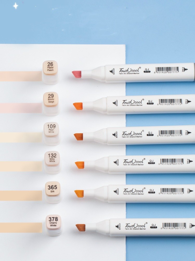 touch marker pen skin tone set art specific manga painting double head ...