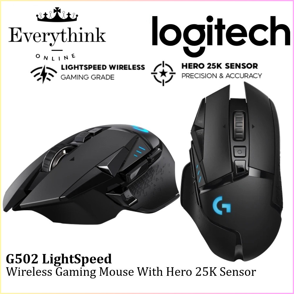 LOGITECH G502 LIGHTSPEED WIRELESS GAMING MOUSE WITH HERO 25K SENSOR ...