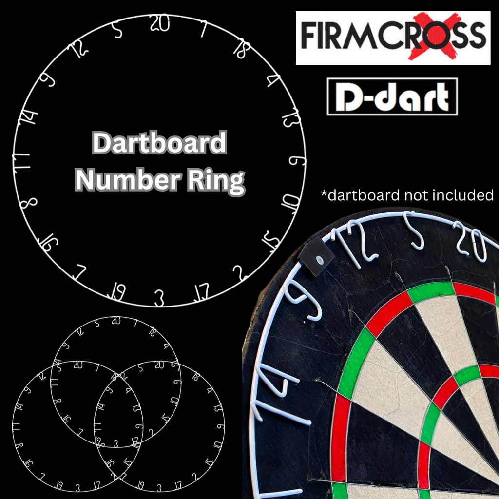 FIRMCROSS DARTBOARD ACCESSORY - WHITE DART BOARD METAL NUMBER RING ...