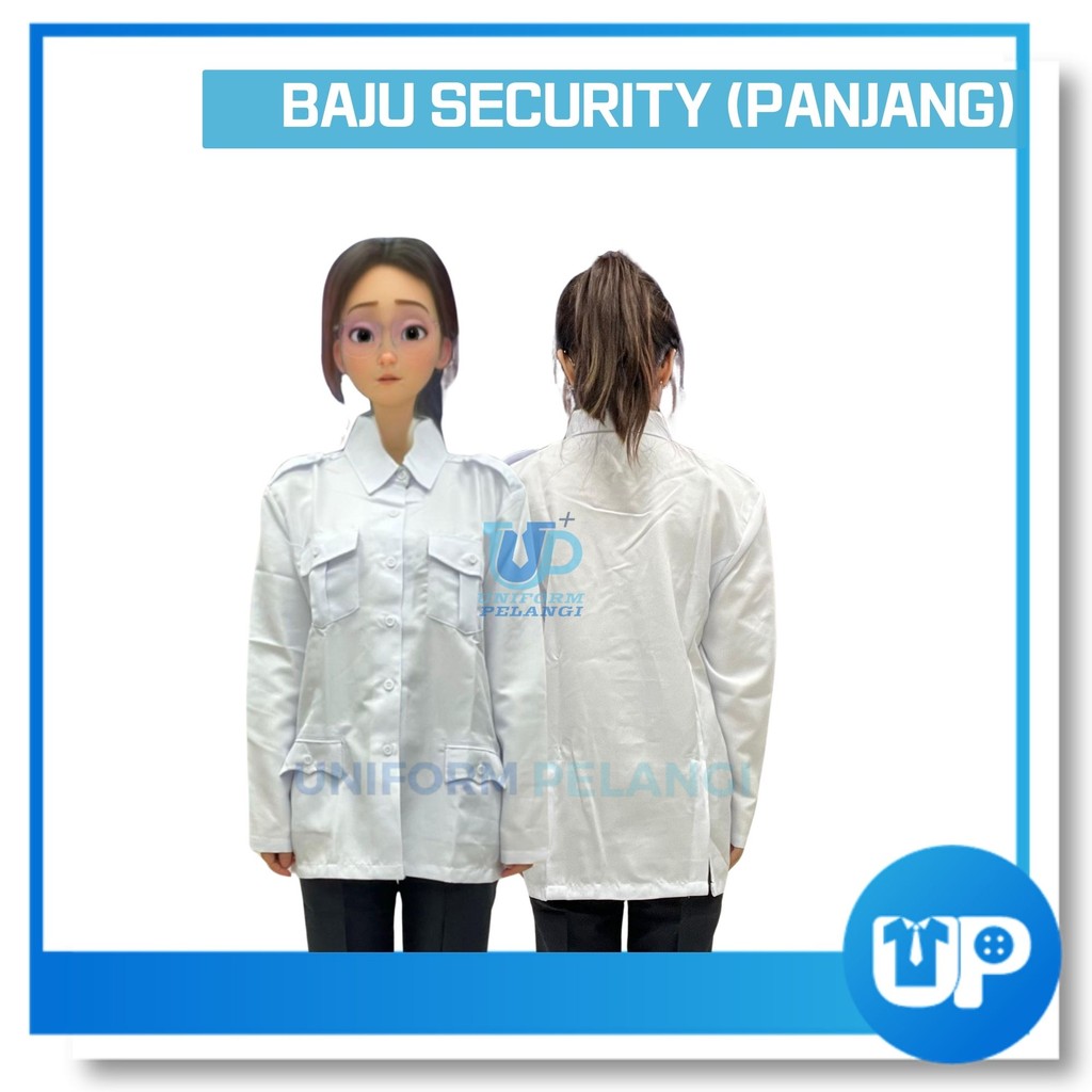 Baju SC Putih Guard Taxi Driver College Medical Uniform Lengan Panjang ...