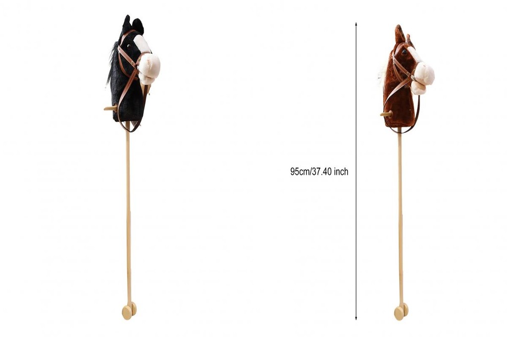 ledaing Hobby Horse Riding Stick Pony Head Riding Toy Handcrafted Plush ...