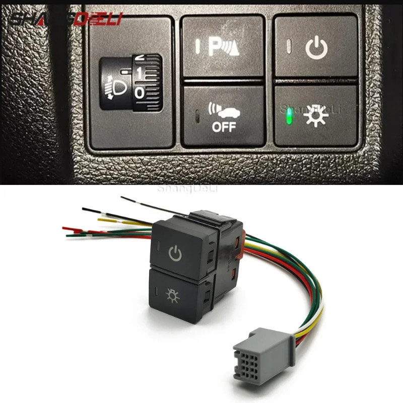LED Light Car Dual Switch Front Fog Light Steering Wheel Heating Button With Wire For Honda CRV ...