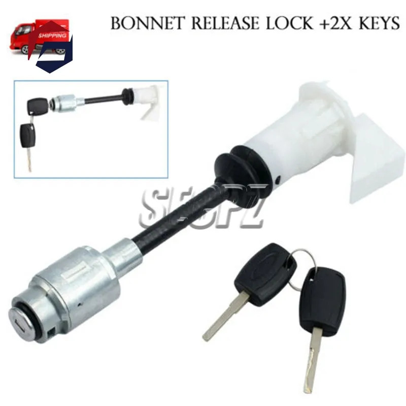 Short Type Rod Bonnet Release Lock Latch Repair Kit Key Set For Ford ...