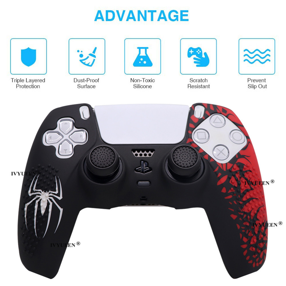 IVYUEEN Anti-Slip Silicone Skin for PS5 Playstation 5 DualSense ...