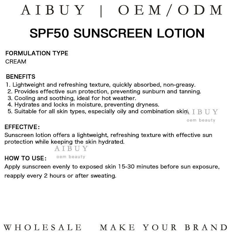 AIBUY 1000g 1kg SPF50 Sunscreen Lotion Invisible Sunscreen Sun Cream ...