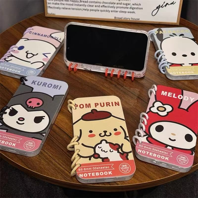 Creative Cute Notebook Pompompurin Flip Phone Case for iPhone 16 Pro ...