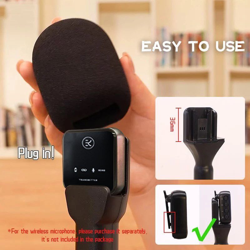 Lavalier Microphone Handheld Grip Stick with Windproof Sponge for ...