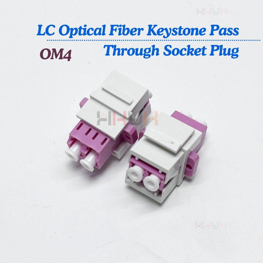 LC OM4 Optical Fiber Keystone Pass Through Socket Plug With Hook Insert ...