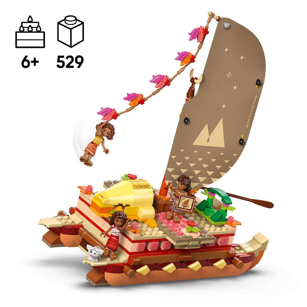 LEGO 43270 Disney Moana's Adventure Canoe Building Toy Set (529 Pieces ...